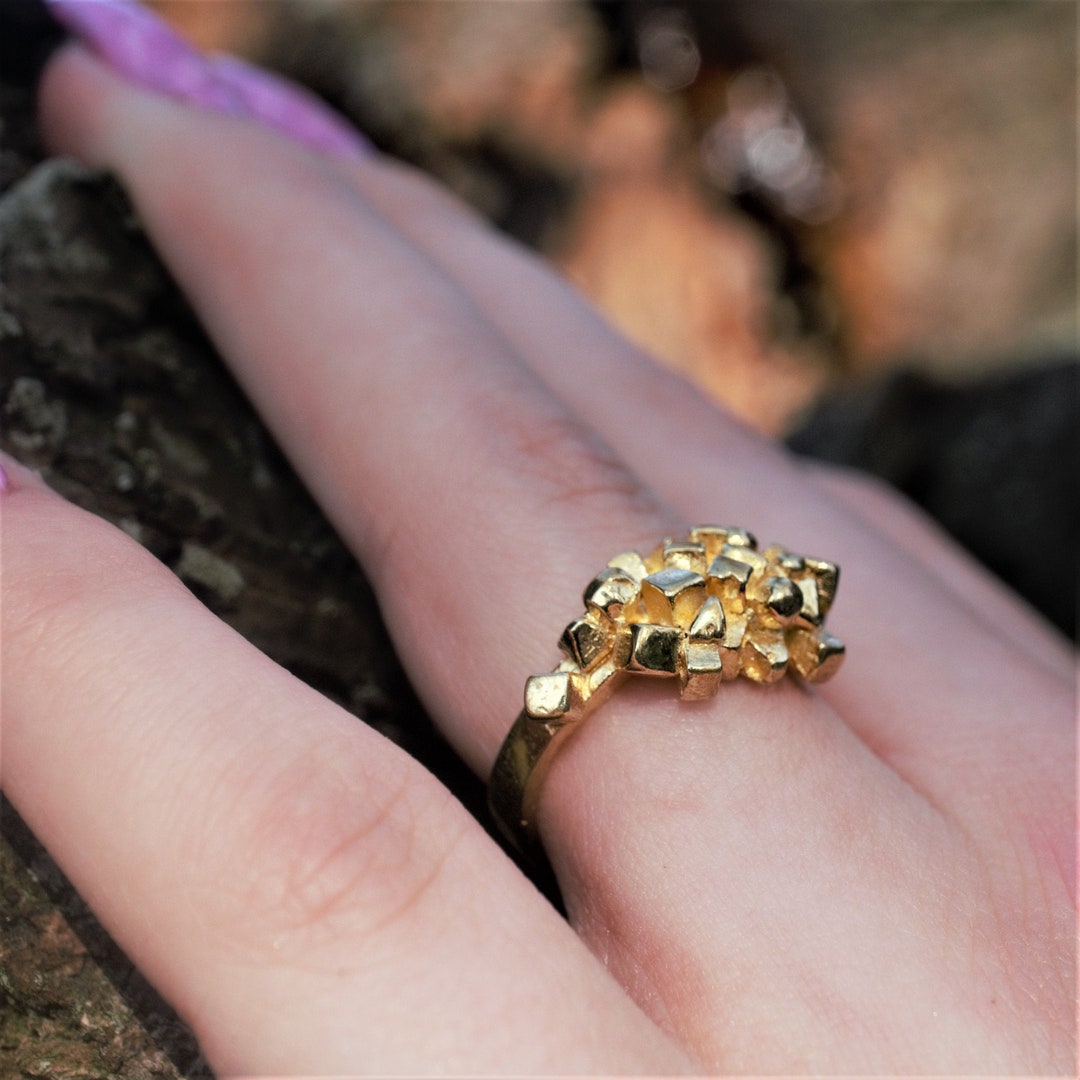 Geometric Gold Ring Stackable Rings Architectural Ring Geometric ...