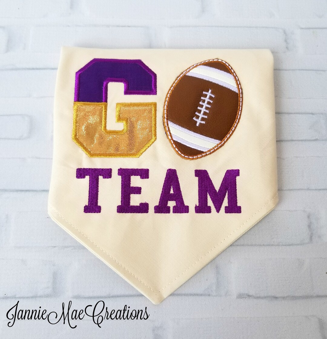 Go Team Tie on Dog Bandana in Your Team's Colors - Etsy