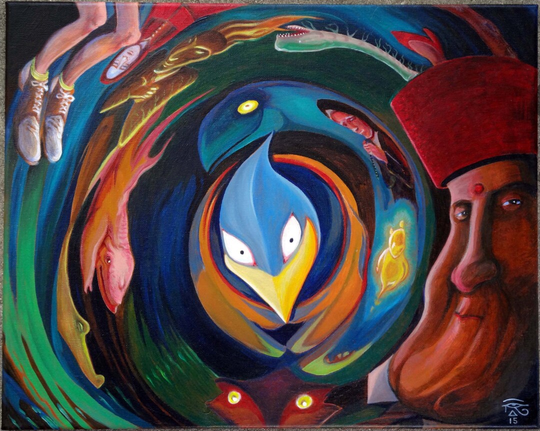 Enter the Blue Bird of Happiness Oil Painting on Canvas by A.reid - Etsy