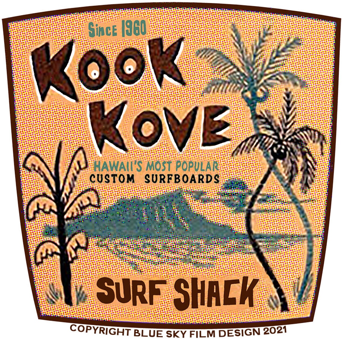 Kook Kove Surf Shack 3 Inch Wide Sticker. Perfect for Your Woody ...