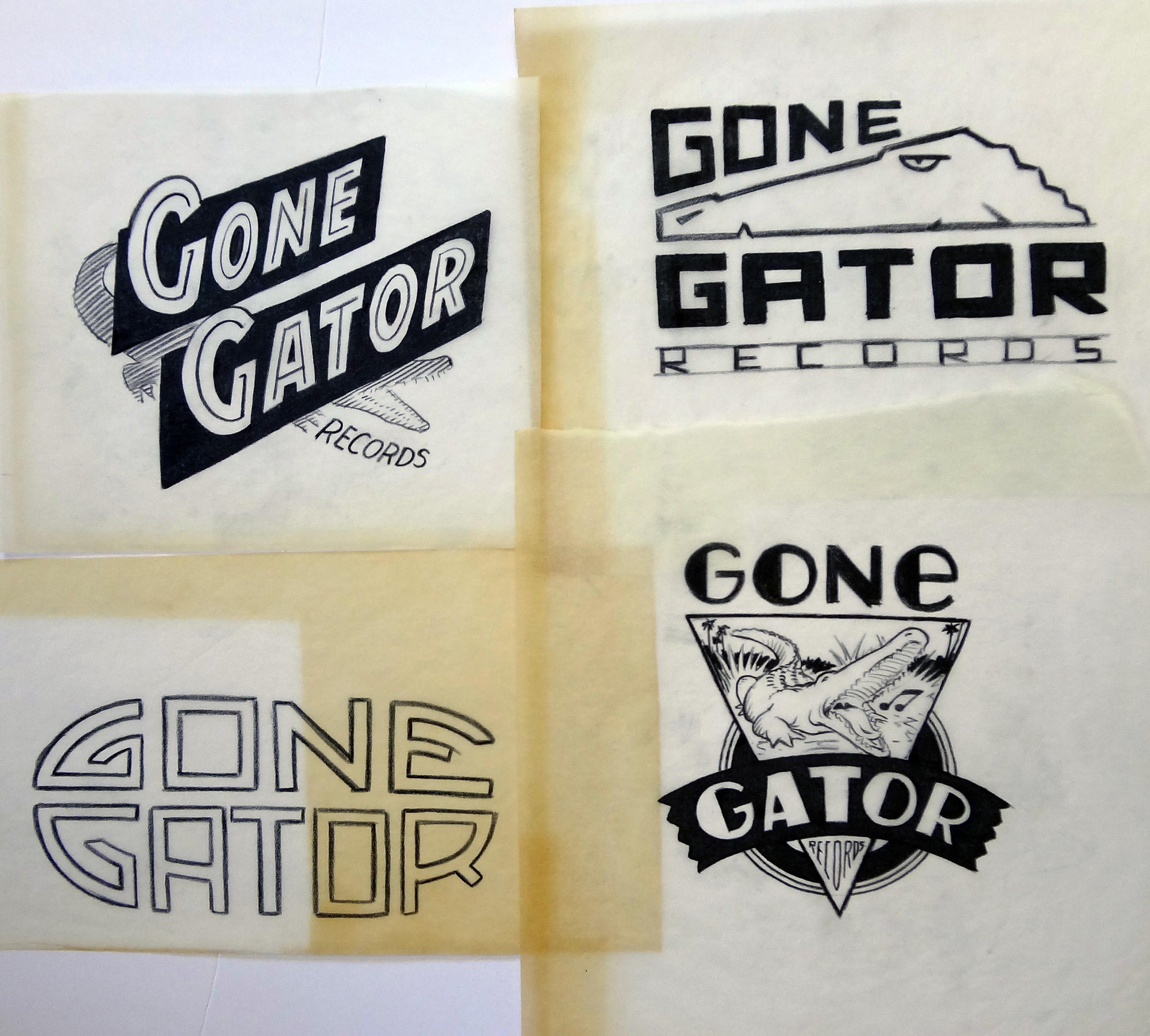 Gone Gator Records, Original Artwork Logo Designs, Concept Sketches and ...
