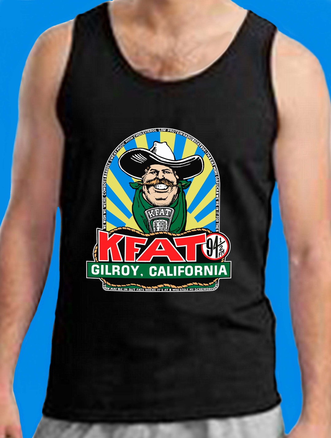 Original KFAT Radio Tank Top in Black Gilroy California 94.5 FM - Etsy
