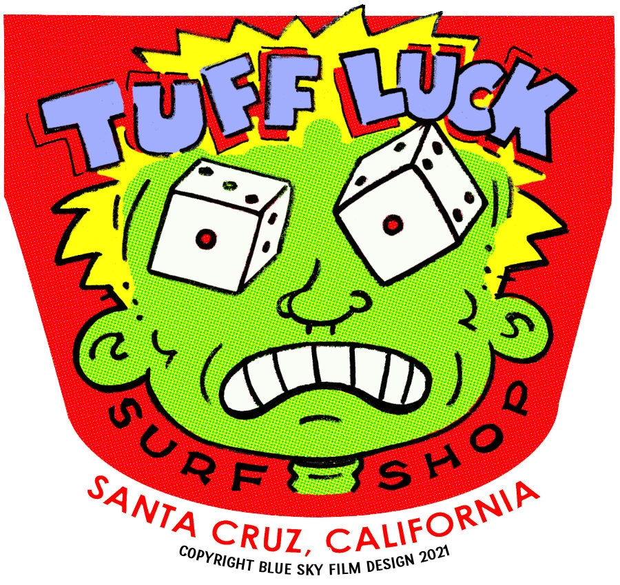 Tuff Luck Surf Shop 3 Inch Wide Sticker. Perfect for Your Woody ...