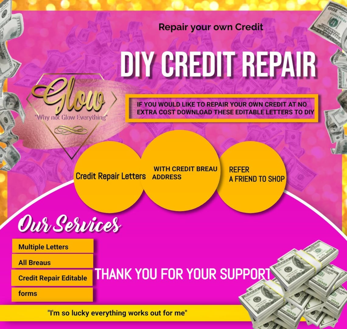 DIY Credit Repair Letters/ DIY Editable Credit Dispute Letters/ 5 ...