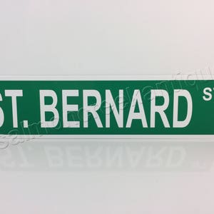 ST. BERNARD Street METAL Dog House Sign 3"x12" New & Handmade! - Etsy