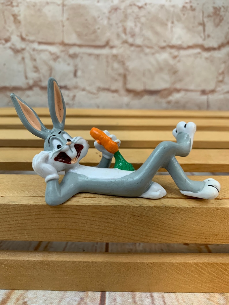 Vintage 1988 Bugs Bunny Relaxing Eating a Carrot PVC Figure Toy by ...