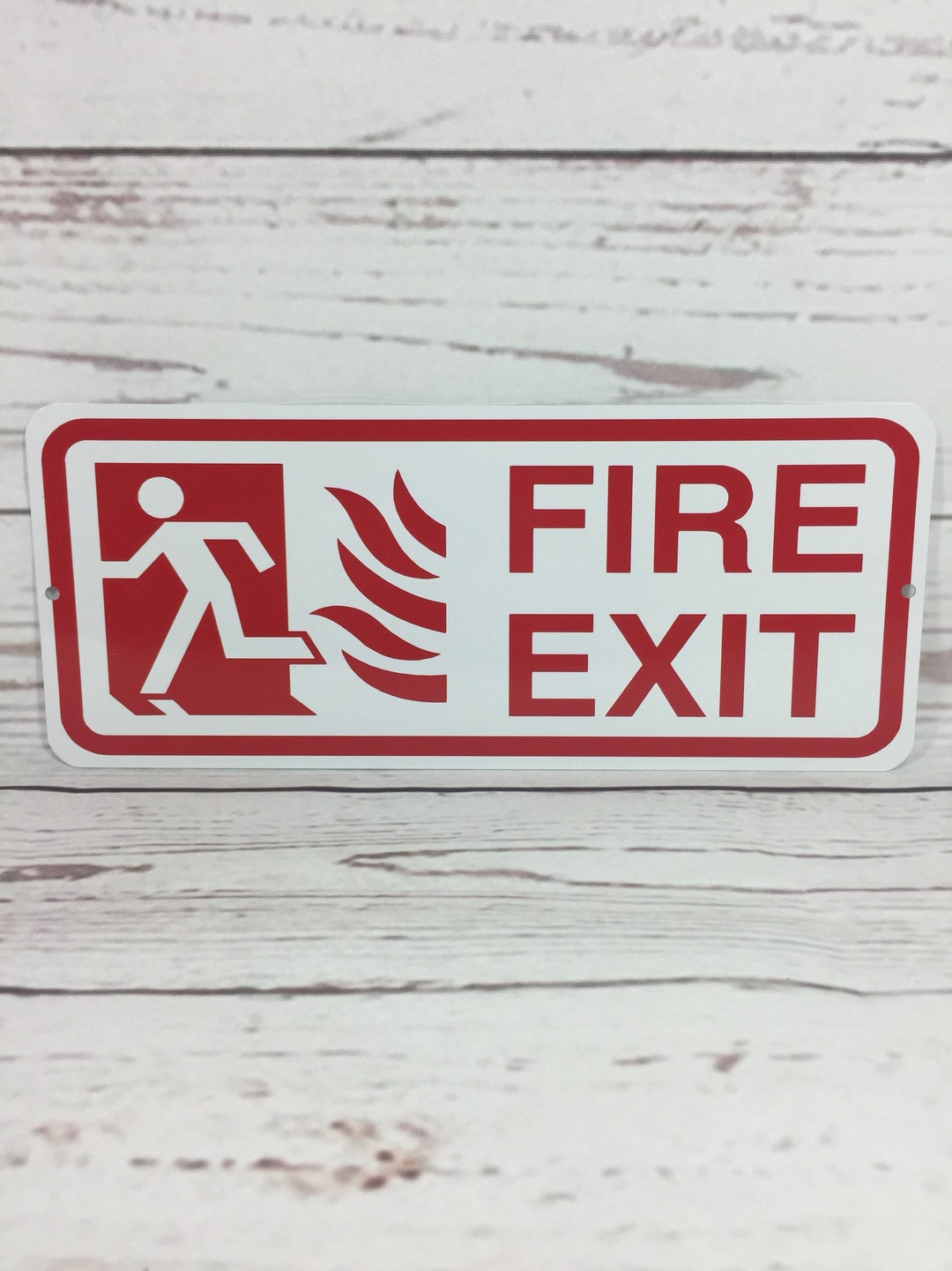 FIRE EXIT Metal Emergency Door Sign NEW 5"x12" - Etsy