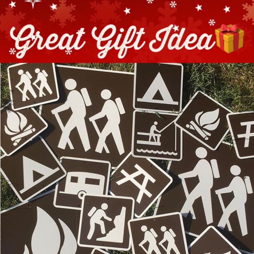 CAMPING Recreation Metal Signs Hiking Trail Tent Picnic Table - Etsy