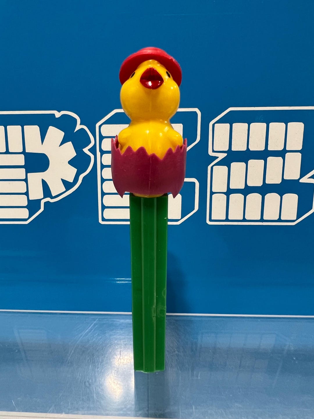 Vintage Easter Chick in Purple Egg Shell PEZ Dispenser Green NO Feet ...