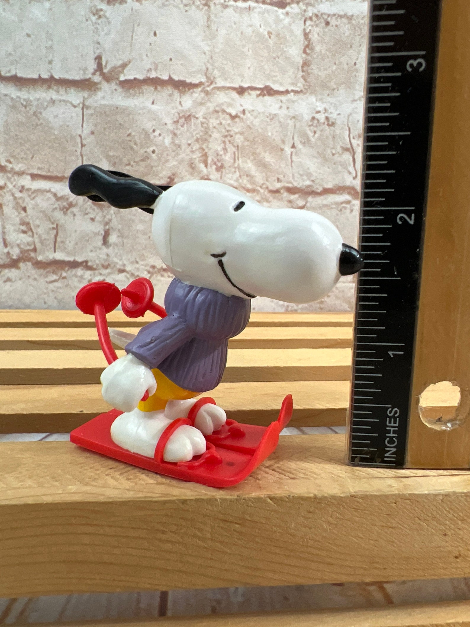 Vintage Peanuts Snoopy Skiing Mini PVC Miniature Action Figure | Etsy