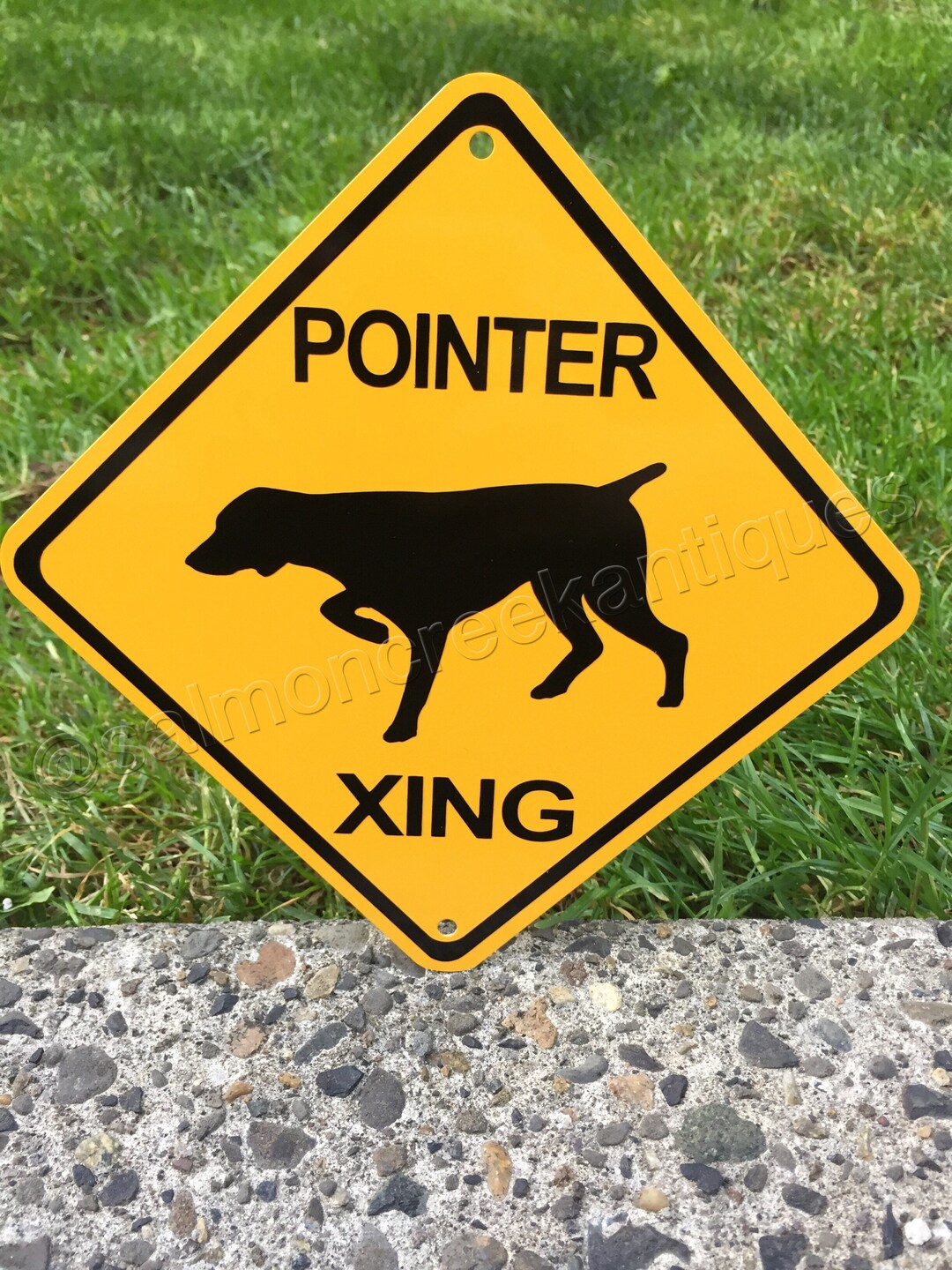 POINTER Xing Metal Caution Yellow Dog Crossing Sign 6"x6" or 12"x12 ...