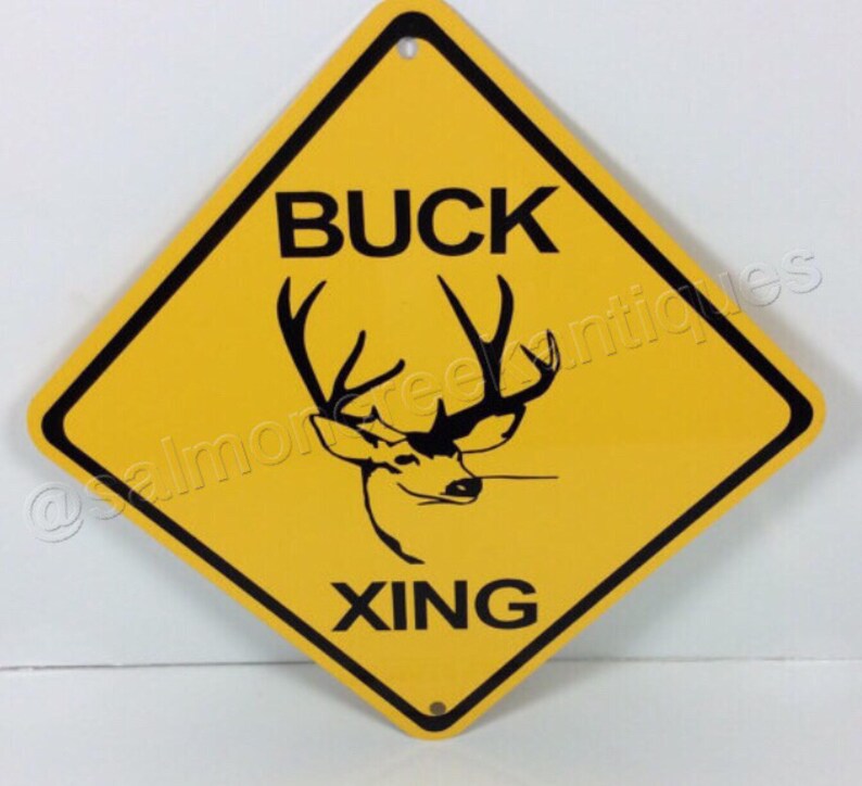 Buck Deer Xing Mini Metal Yellow Caution Crossing Sign - Etsy