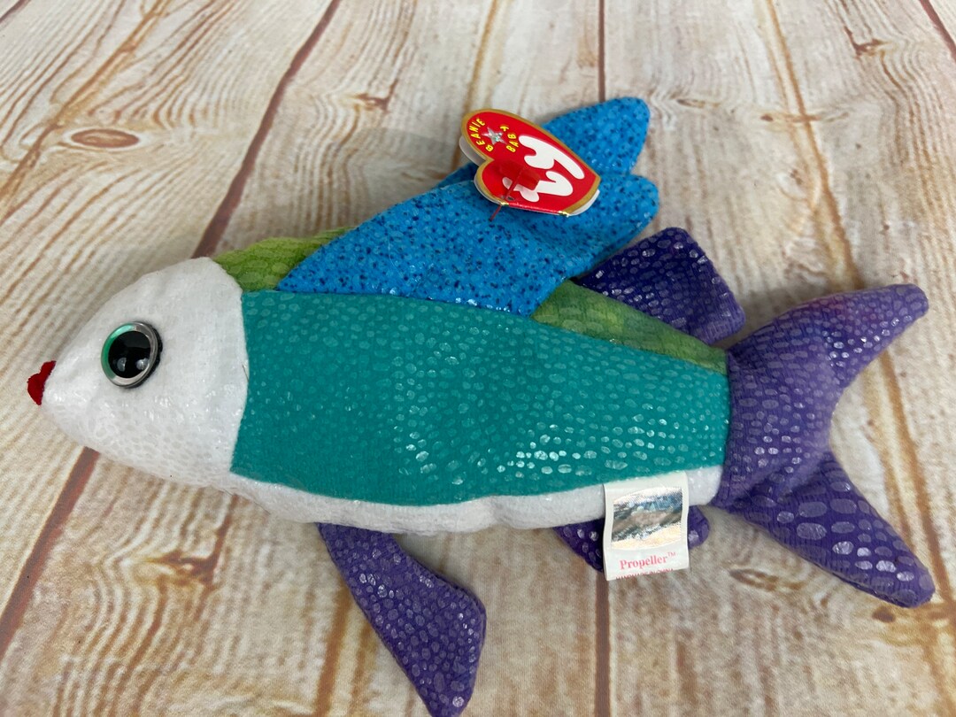 Vintage TY Propeller the Colorful Flying Fish Plush Stuffed Animal ...