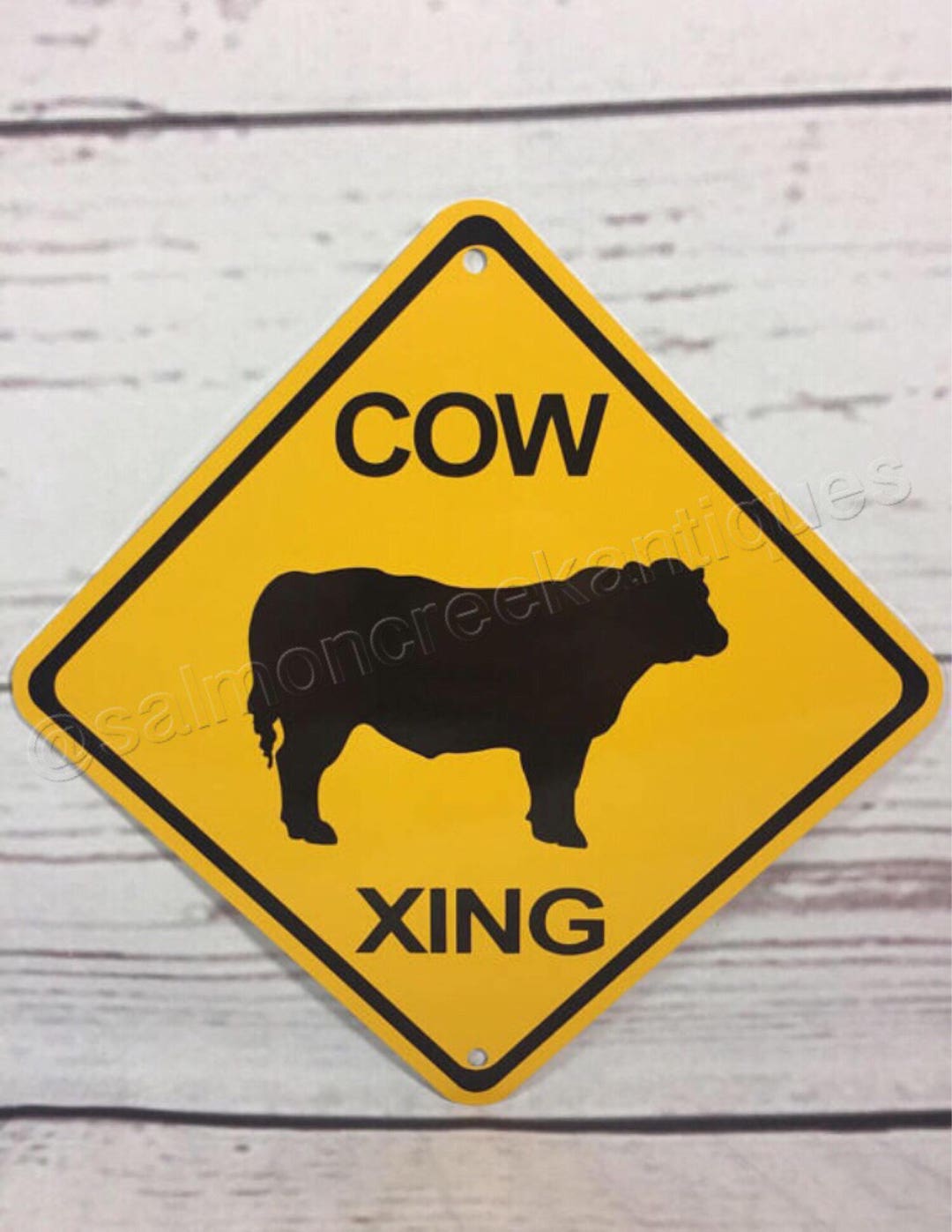 Cow Xing Mini Metal Yellow Farm Caution Crossing Sign 6x6 or 12x12 NEW ...