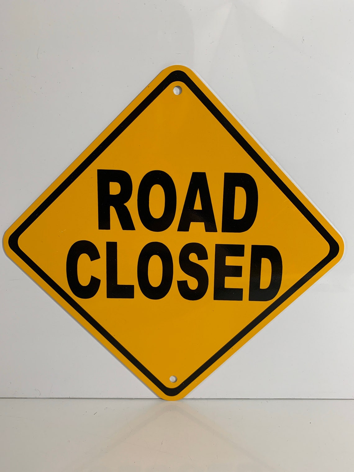 ROAD CLOSED Mini Metal Yellow Caution Crossing Sign - Etsy