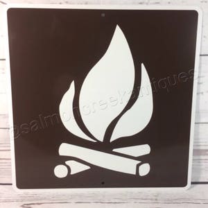 Camp FIRE Mini Metal Home Street Sign 6"x6" or 12"x12" NEW Camping ...