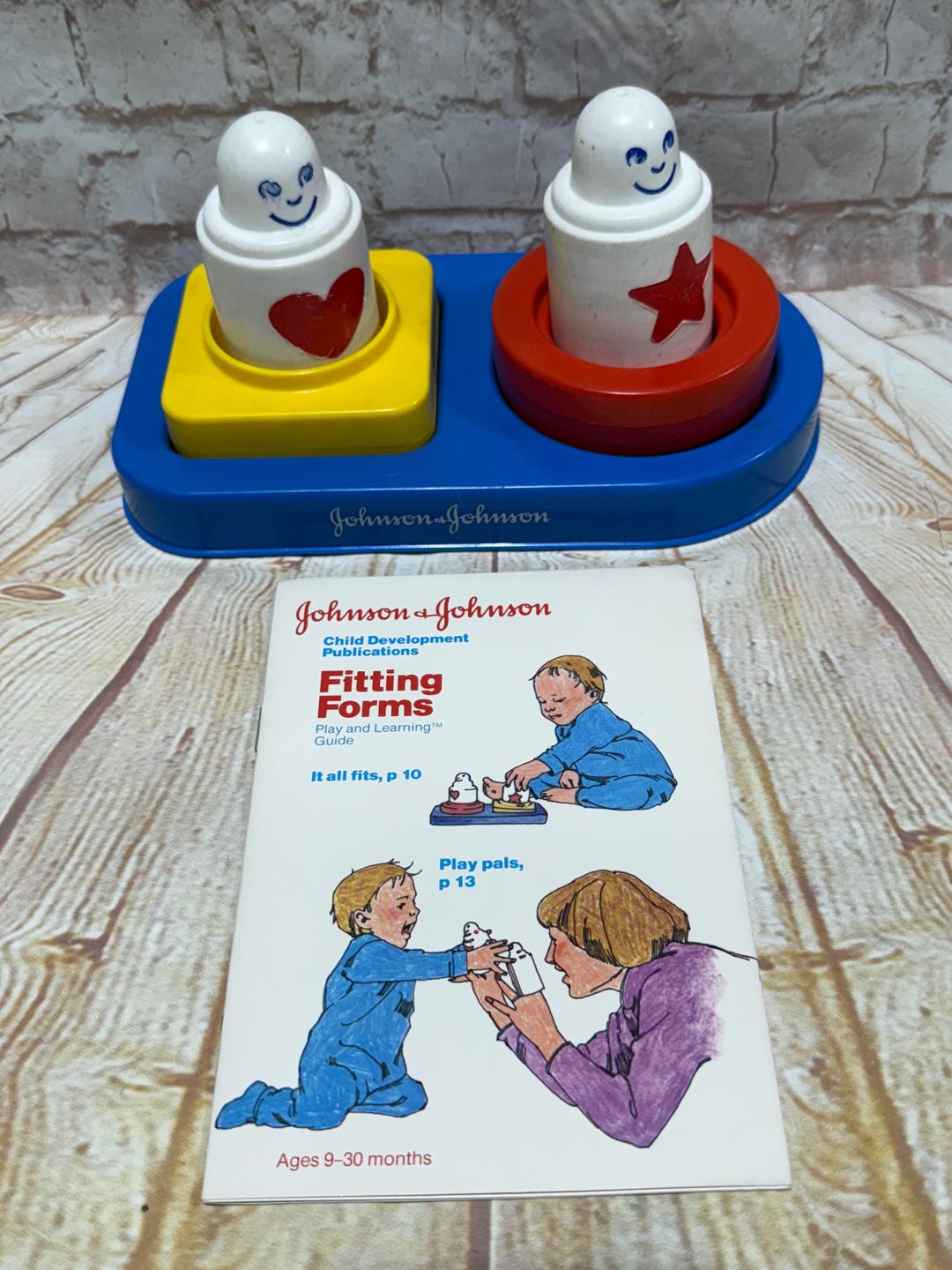 Vintage 1988 Johnson & Johnson Fitting Forms Building Learning Toy With ...