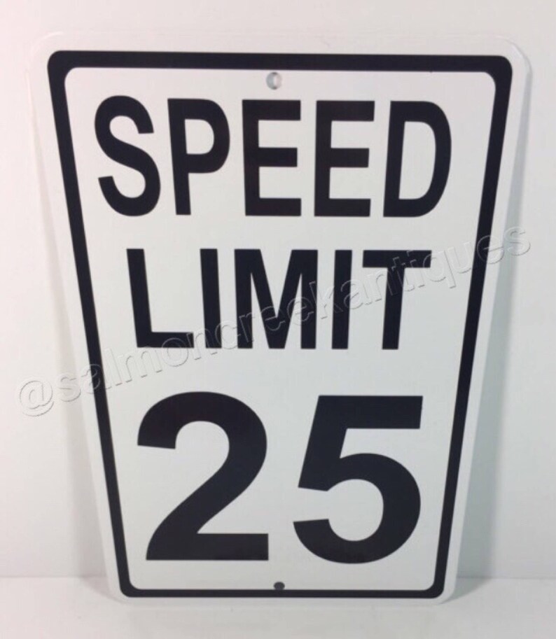Speed Limit 25 Mini Metal Street Traffic 25th Birthday Sign | Etsy
