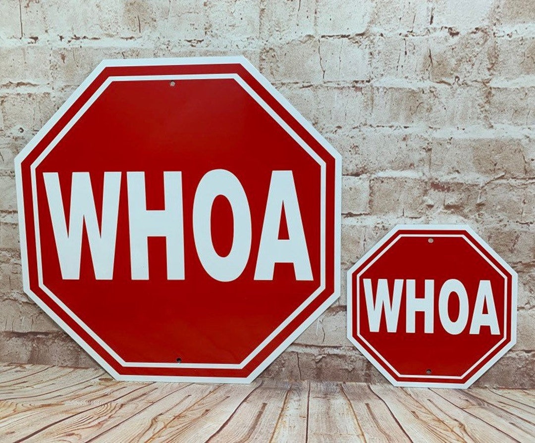 WHOA Mini Metal Horse Barn Farm Road Sign 6"x6" or 12"x12" NEW (2 Sizes ...