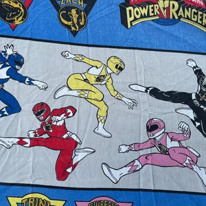 Vintage 1994 Mighty Morphin Power Rangers Twin Fitted Bed Sheet Bedding ...