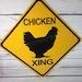 Chicken Xing Mini Metal Yellow Farm Caution Crossing Sign - Etsy