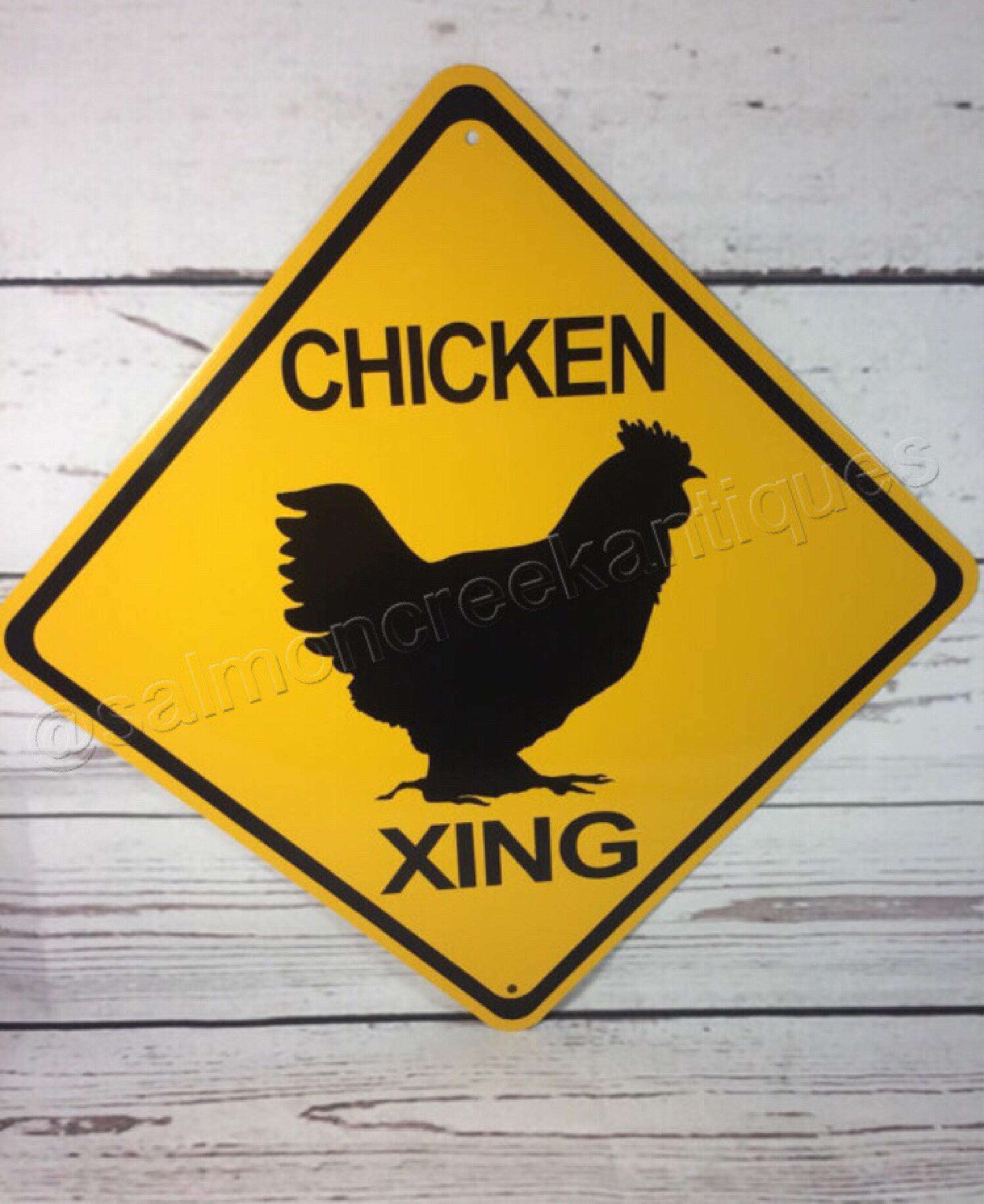 Chicken Xing Mini Metal Yellow Farm Caution Crossing Sign - Etsy