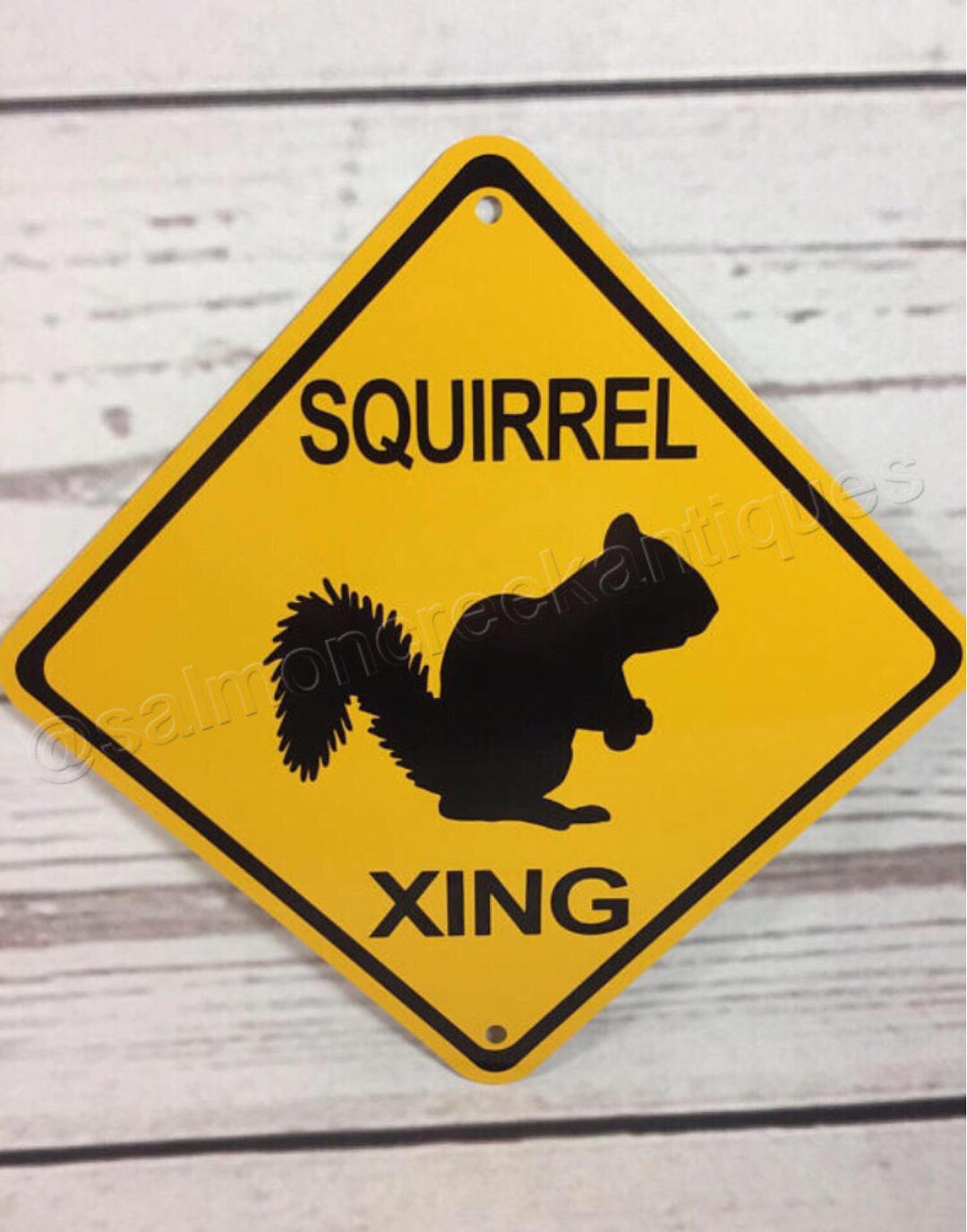 Squirrel Xing Mini Metal Yellow Farm Caution Crossing Sign 6"x6" or 12 ...