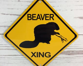 Beaver Crossing Sign - Etsy