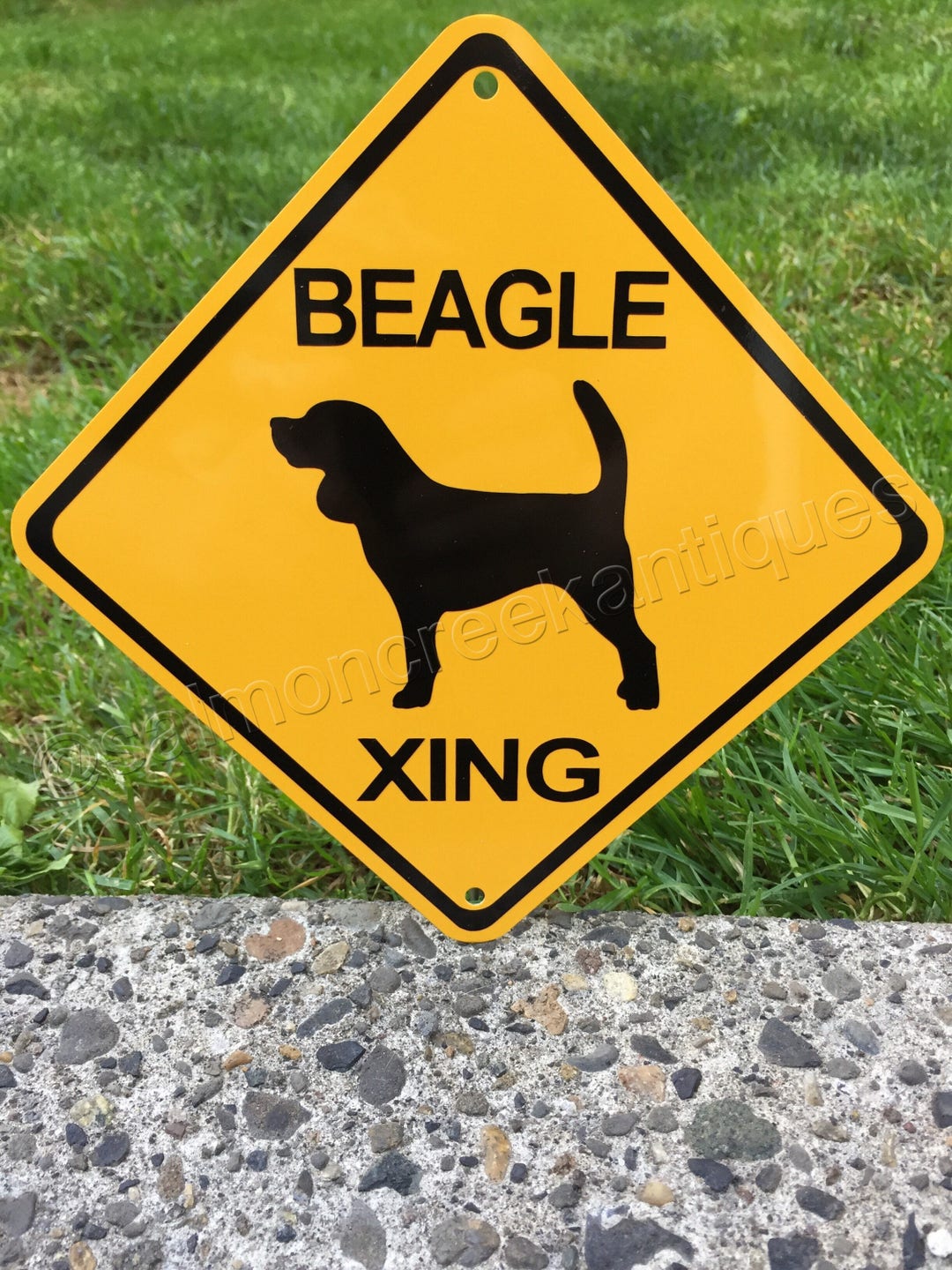 Beagle Crossing Sign: Yellow Metal Caution Sign - Etsy
