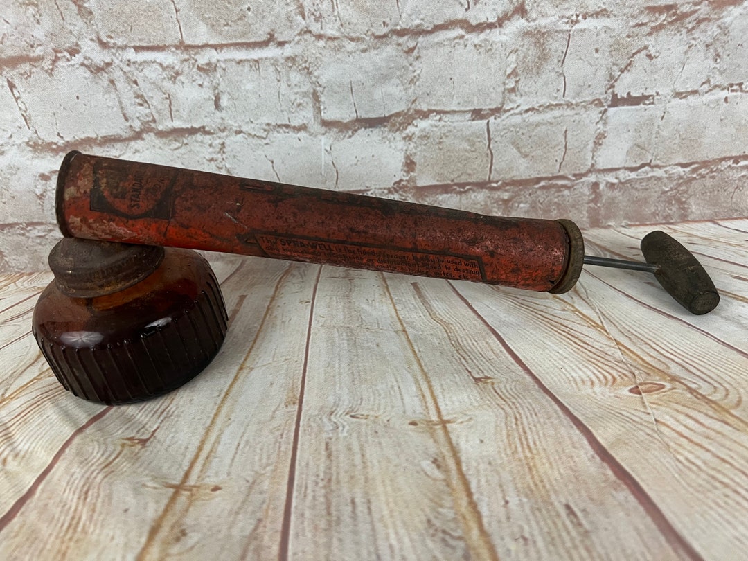 Vintage 1950’s Spra-well Duster Insect Pesticide Bug Sprayer With Amber ...