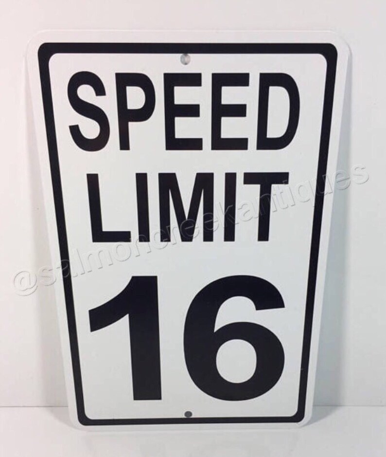 Speed Limit 16 Metal Street Traffic Sign NEW 16MPH 16th - Etsy