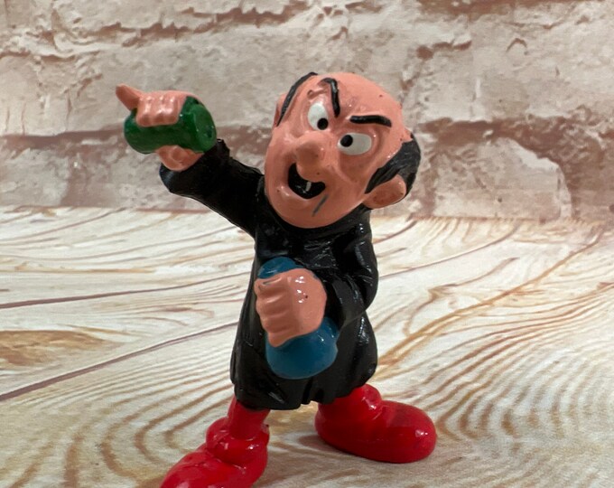 Vintage 1978 Smurfs Gargamel Mini PVC Miniature Action Figure Peyo Toys ...