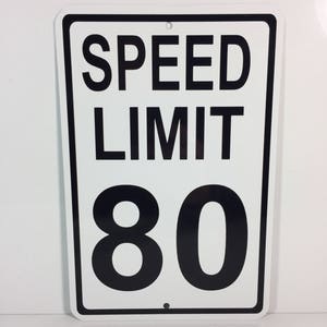 Speed Limit 80 Metal Street Traffic Sign NEW 80MPH 80th Birthday Party ...