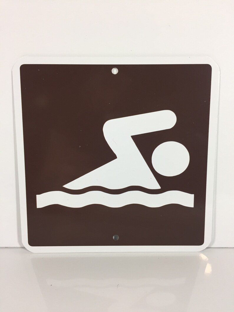 Swimming Metal Park Lake Sign 6x6 or | Etsy
