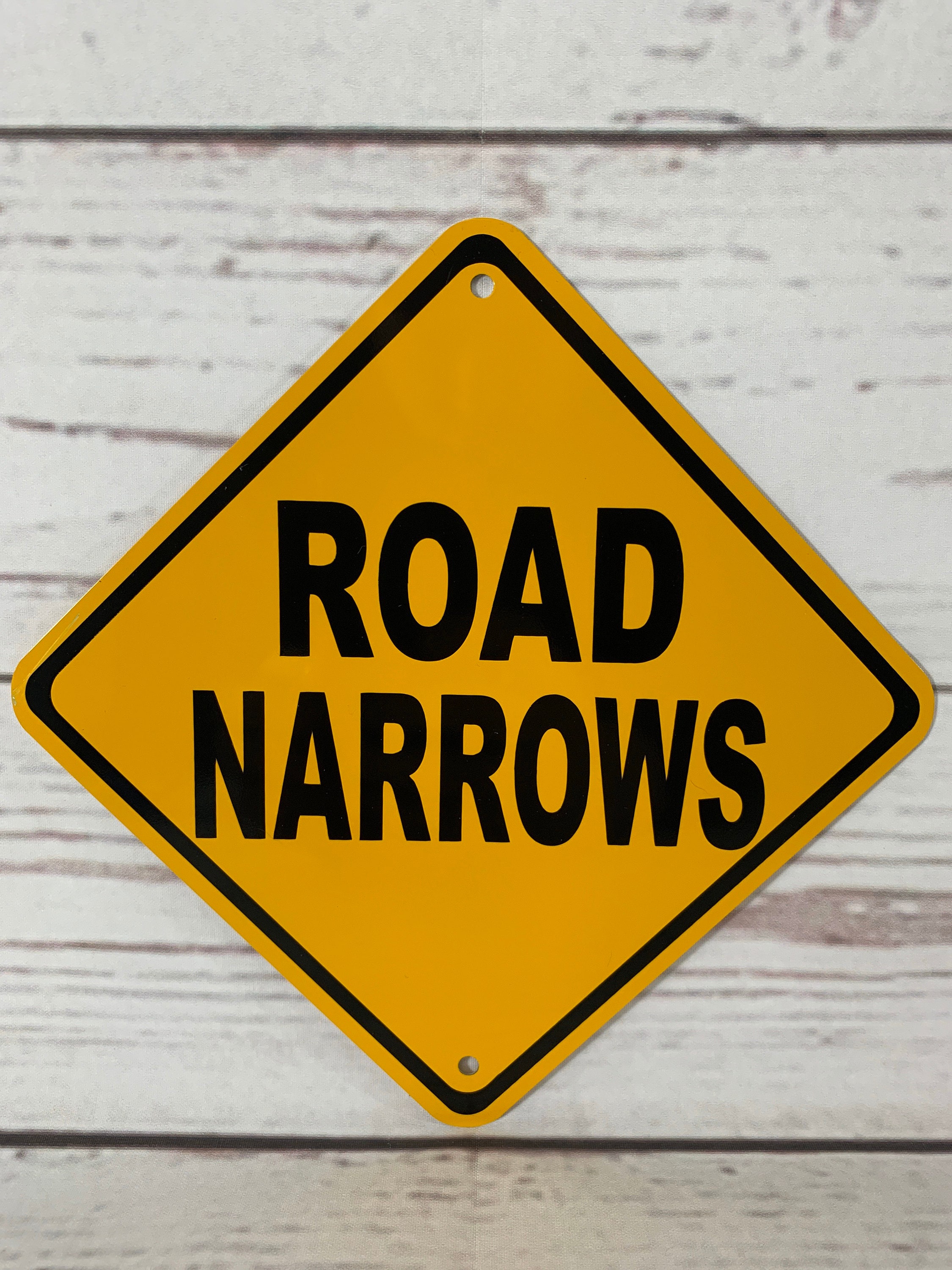 Road Narrows Sign