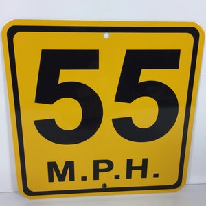 Speed Limit 55 MPH Metal Caution Street Sign 6"x6" or 12"x12" NEW (2 ...
