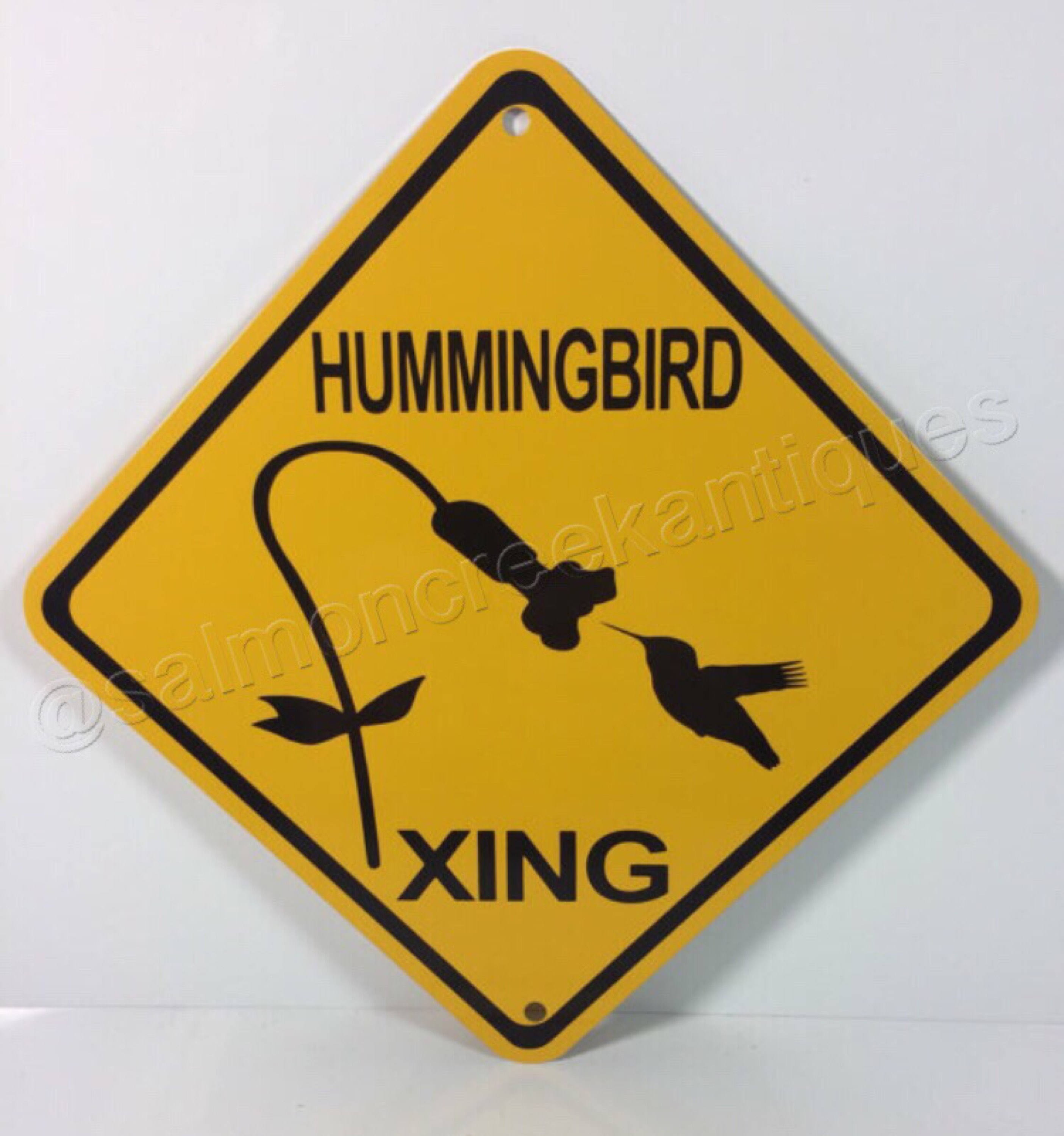 Hummingbird Xing Mini Metal Yellow Caution Crossing Sign - Etsy