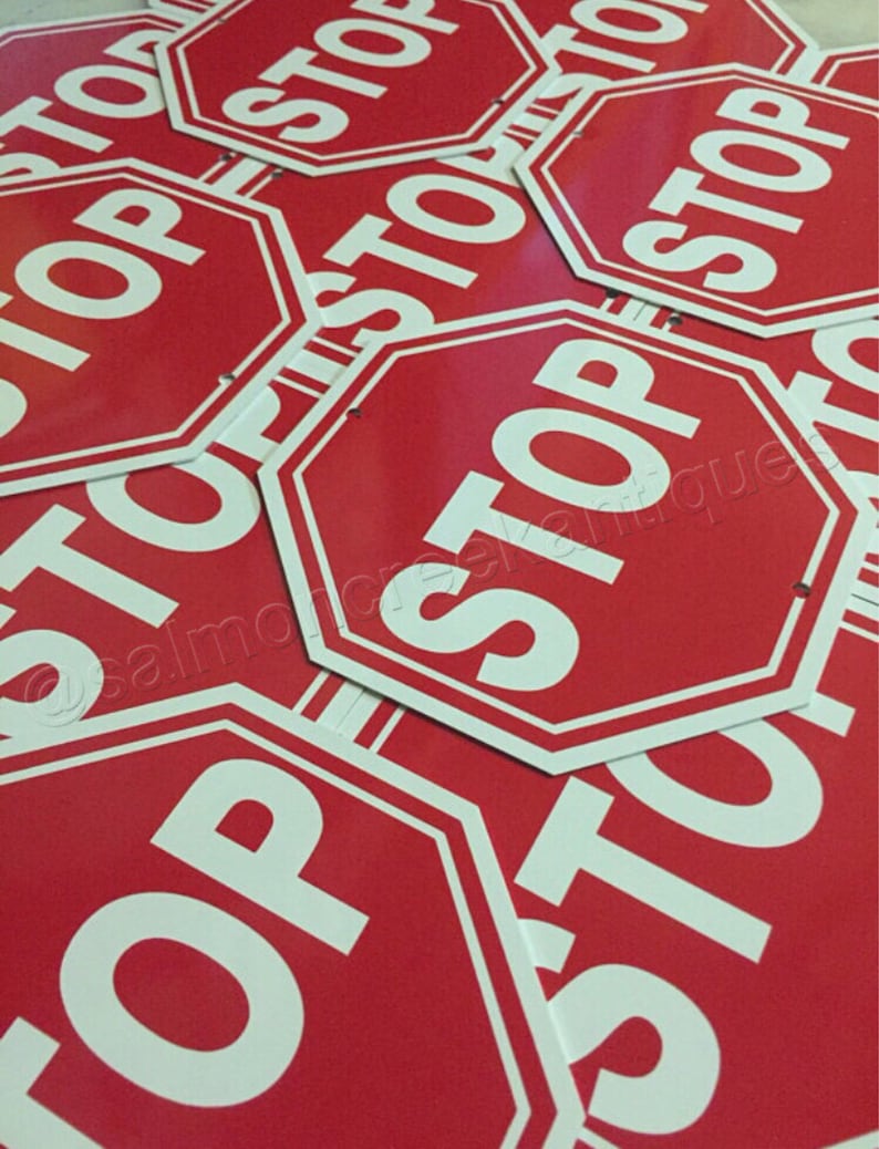 STOP Mini Metal Home Street Road Property Sign 6x6 - Etsy