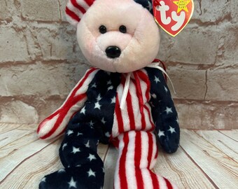 Ty Red Beanie Bear - Etsy
