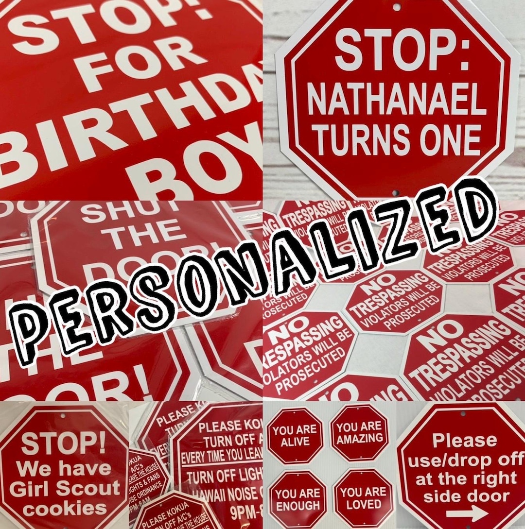 CUSTOM "your Text Here" STOP Metal Aluminum Sign 6"x6" or 12"x12 ...