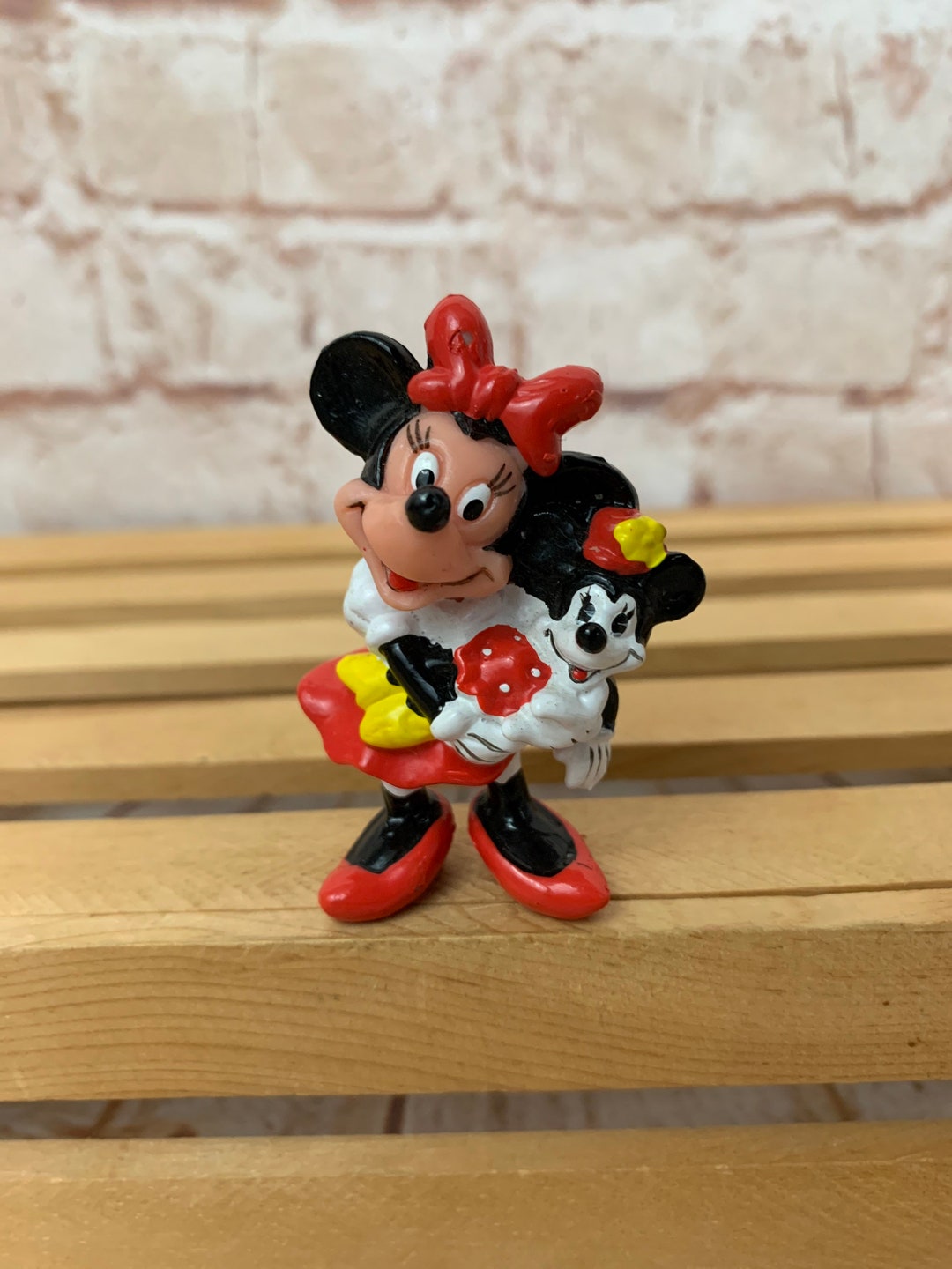 Vintage Disney Minnie Mouse With Baby Mini PVC Miniature 2” Action ...