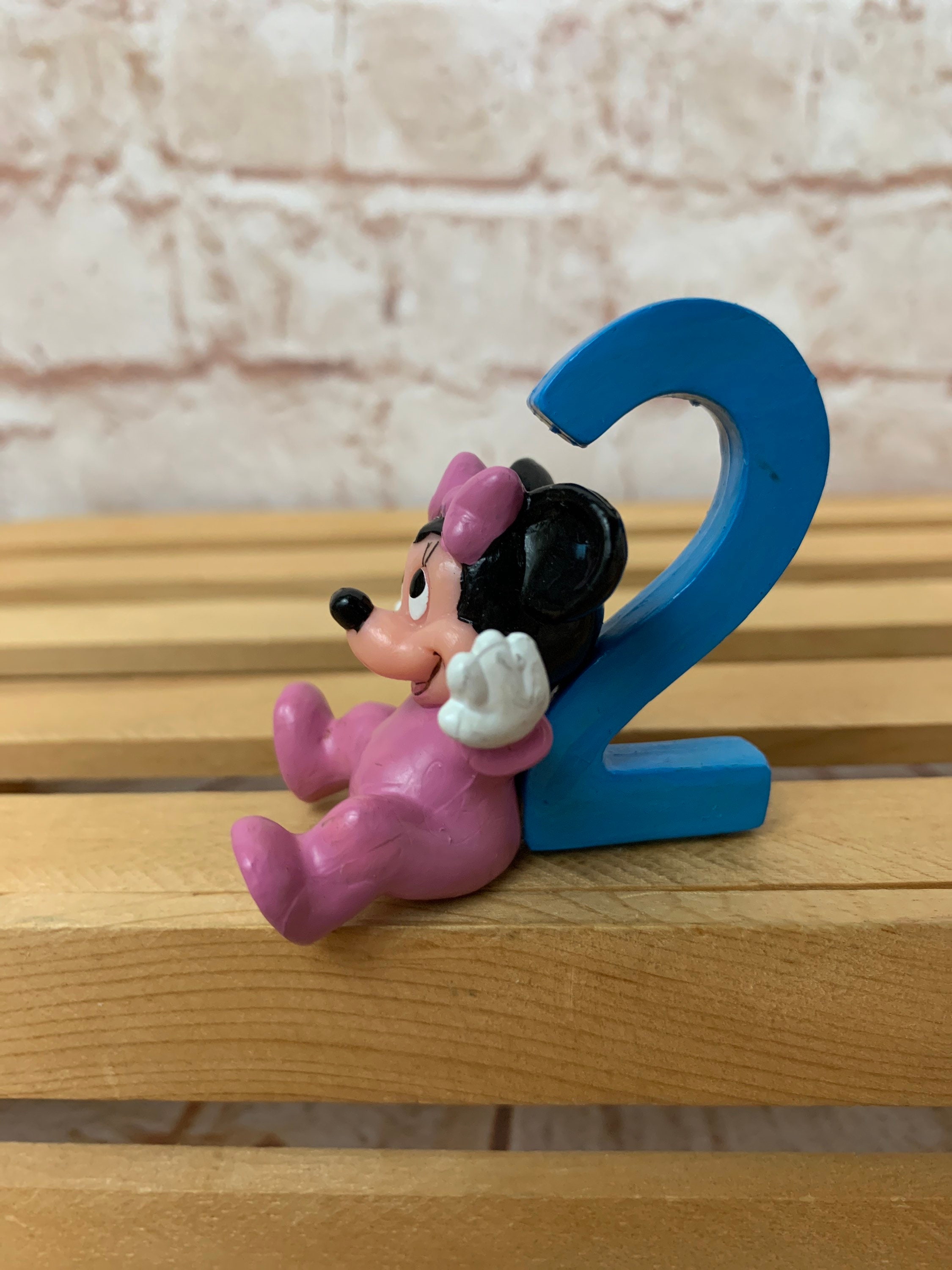 Vintage Disney Baby Minnie Mouse Number 2 2nd Birthday Cake-topper Mini ...
