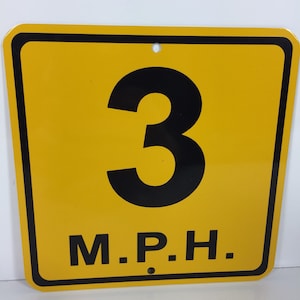 Speed Limit 3 MPH Metal Caution Street Sign 6"x6" or 12"x12" NEW (2 ...