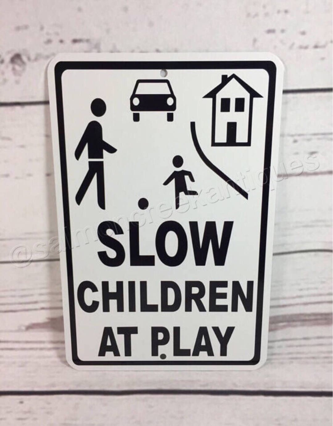 SLOW Children at Play Metal Street Traffic Caution Playing Sign NEW (3 ...