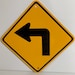 Caution Left Turn Metal Sign: Yellow Road Decor (6"x6" or 12"x12") - Etsy