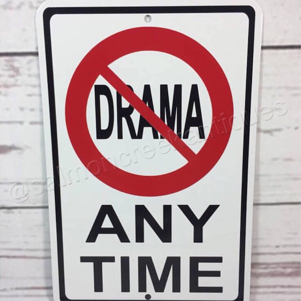 No Drama Signs - Etsy