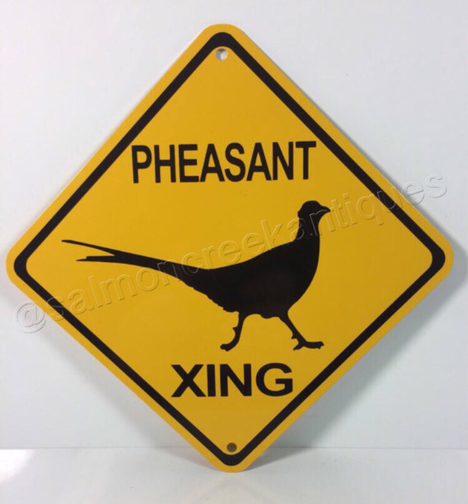 Pheasant Xing Mini Metal Yellow Farm Caution Crossing Sign - Etsy