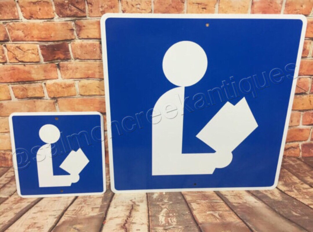 Library Metal Street Road Bedroom Sign 6"x6" or 12"x12" NEW Book ...