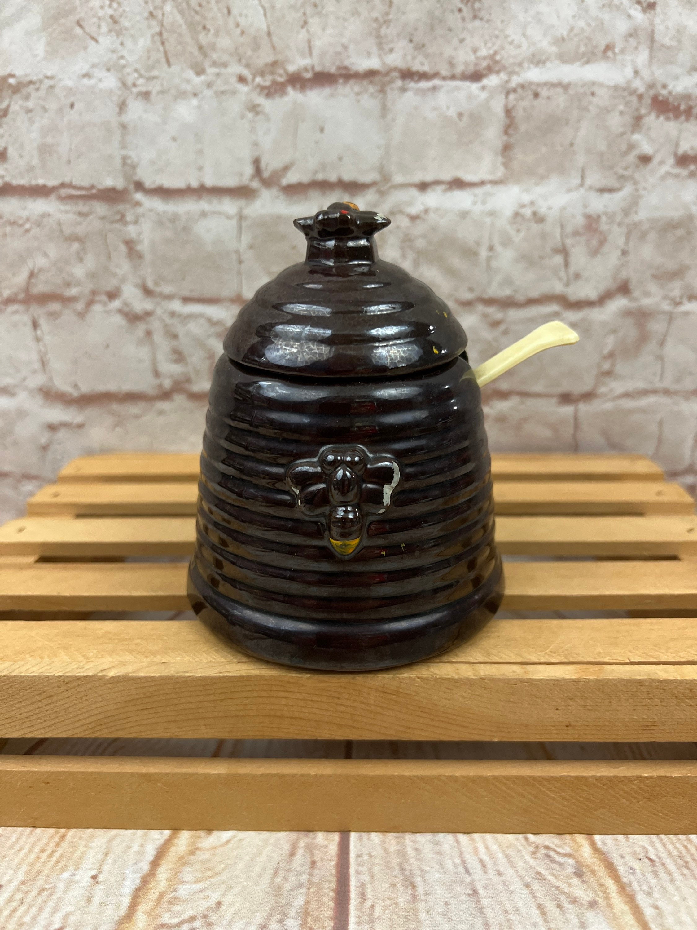 Vintage Japan Redware Bee Hive Sugar Bowl With Spoon and Lid - Etsy