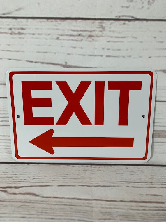 EXIT LEFT Metal Door Home or Business Safety Warning Sign NEW - Etsy